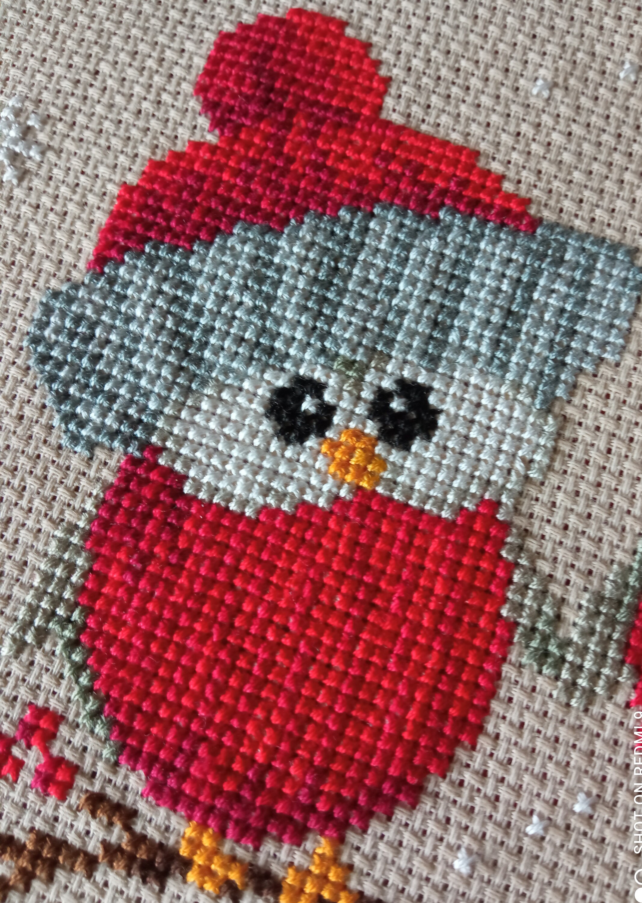 Christmas Owl Cross Stitch Pattern Two Red Owls New Year - Etsy