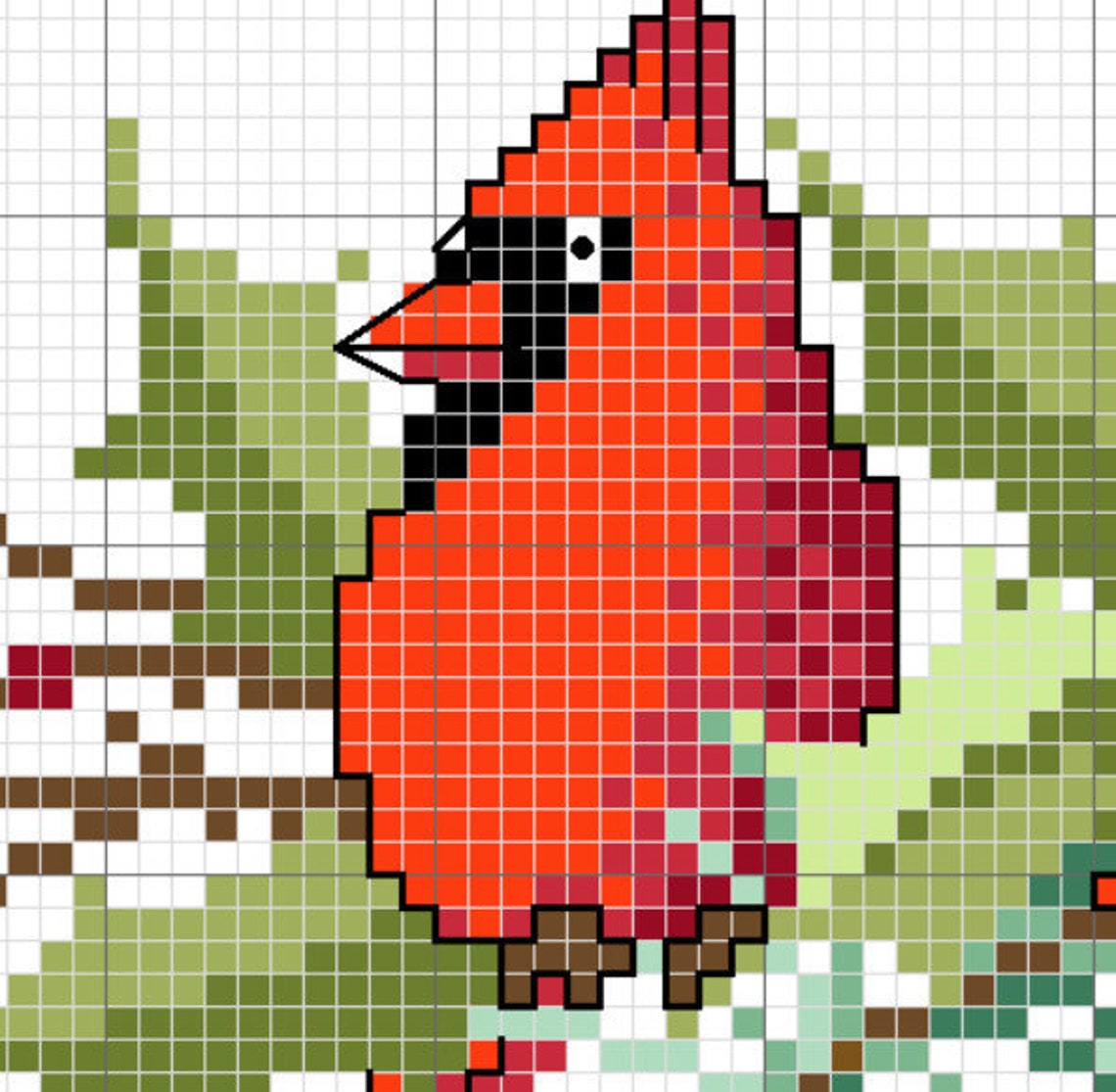 Christmas Bird Cardinals Cardinal Table Runner Pattern - Etsy