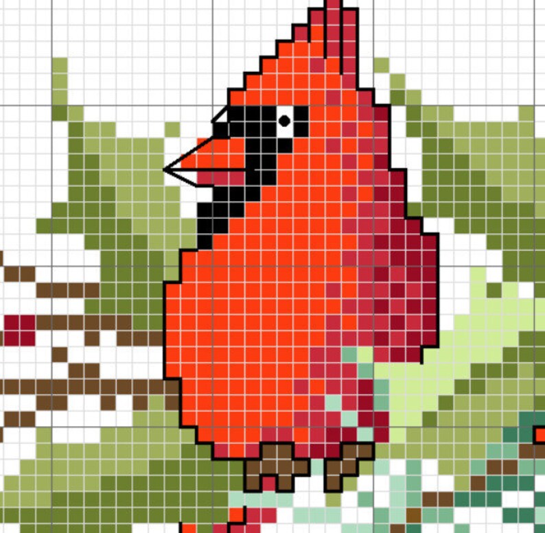 Christmas Bird Cardinals Cardinal Table Runner Pattern - Etsy