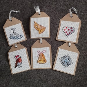 Christmas Gift Tags Cross Stitch Pattern, Cross Stitch Label, Thank You ...