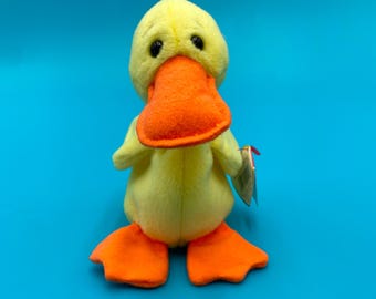 Quackers Beanie Baby Duck Yellow Duck Plush Vintage Plush Stuffed ...