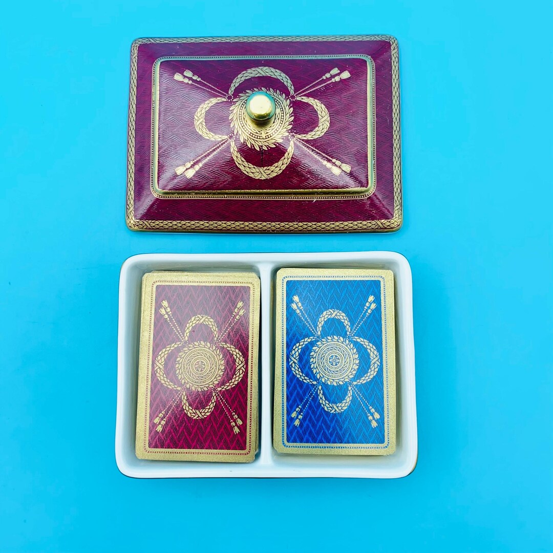 Neiman Marcus Playing Cards and 2 Deck Porcelain Box Rare and Vintage ...