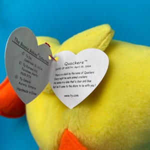 Ty Beanie Baby Quackers the Duck - Etsy