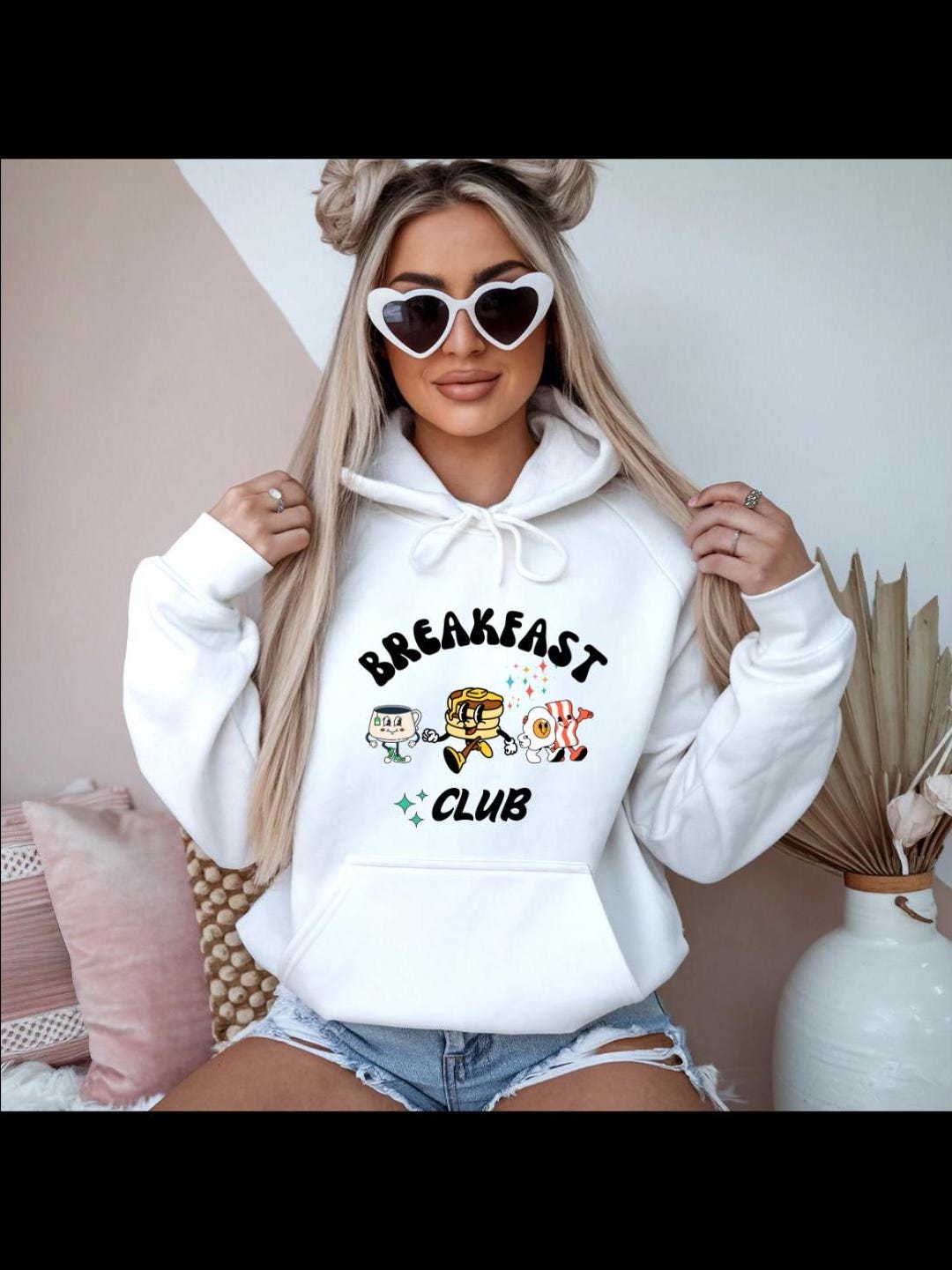 Retro Brunch Breakfast Club Hoodie, Cute Gift for Her, Spring ...