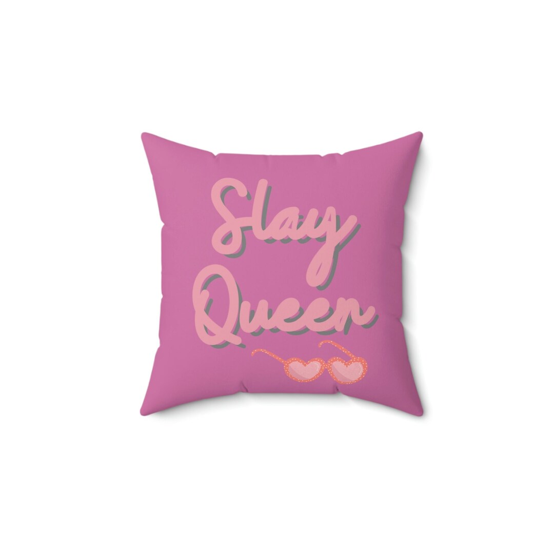 Pillow, Slay Queen, Slay, Queen, Pink Throw Pillow, Pink, Gen Z, Gift ...