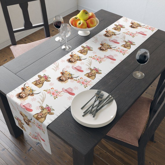 Highland cow table store