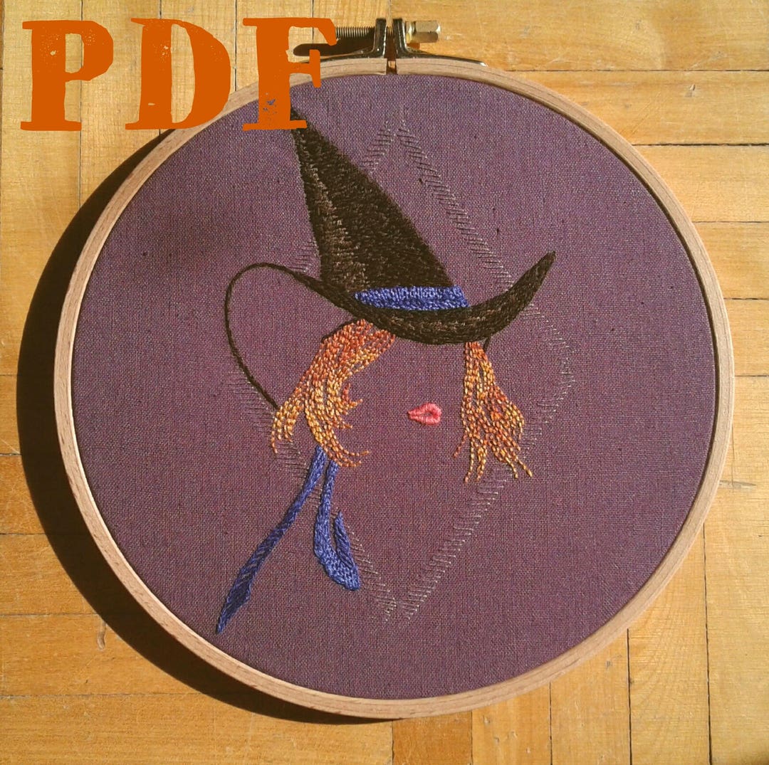 Witch Stitch, Witch Embroidery Pattern, PDF Pattern, PDF Embroidery ...