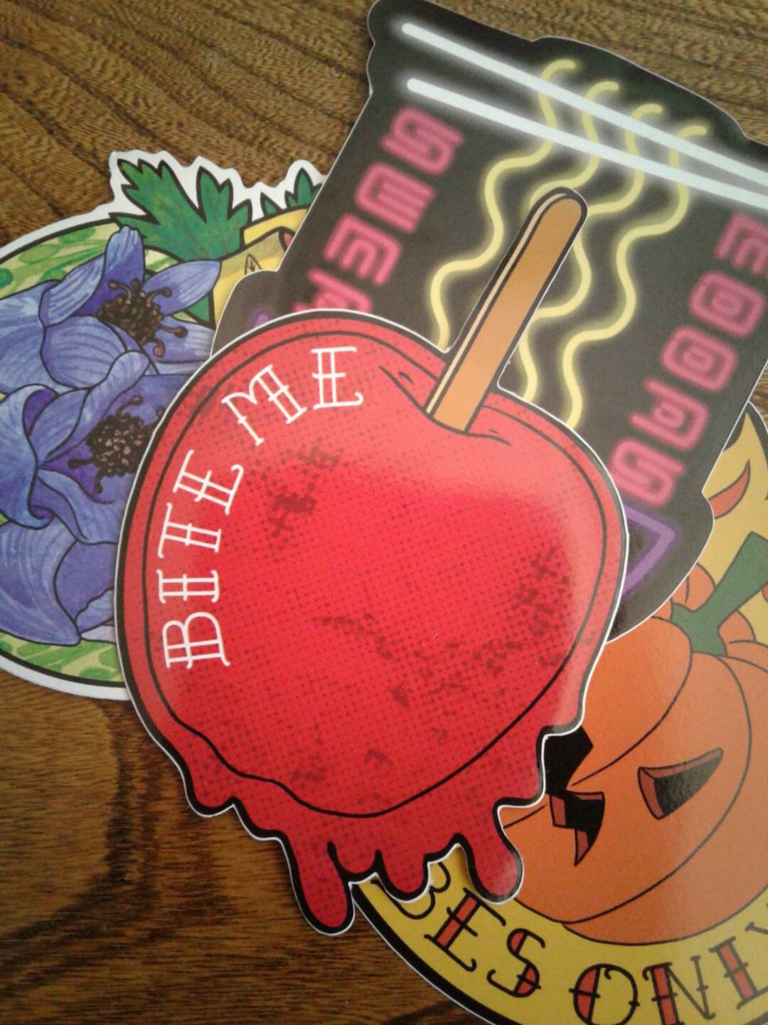 Bite Me Candy Apple Sticker - Etsy