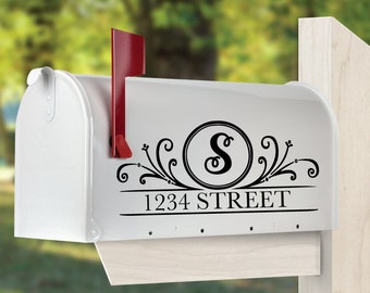 Two Mailbox decals with last name and address Vinyl Wall Art | Etsy