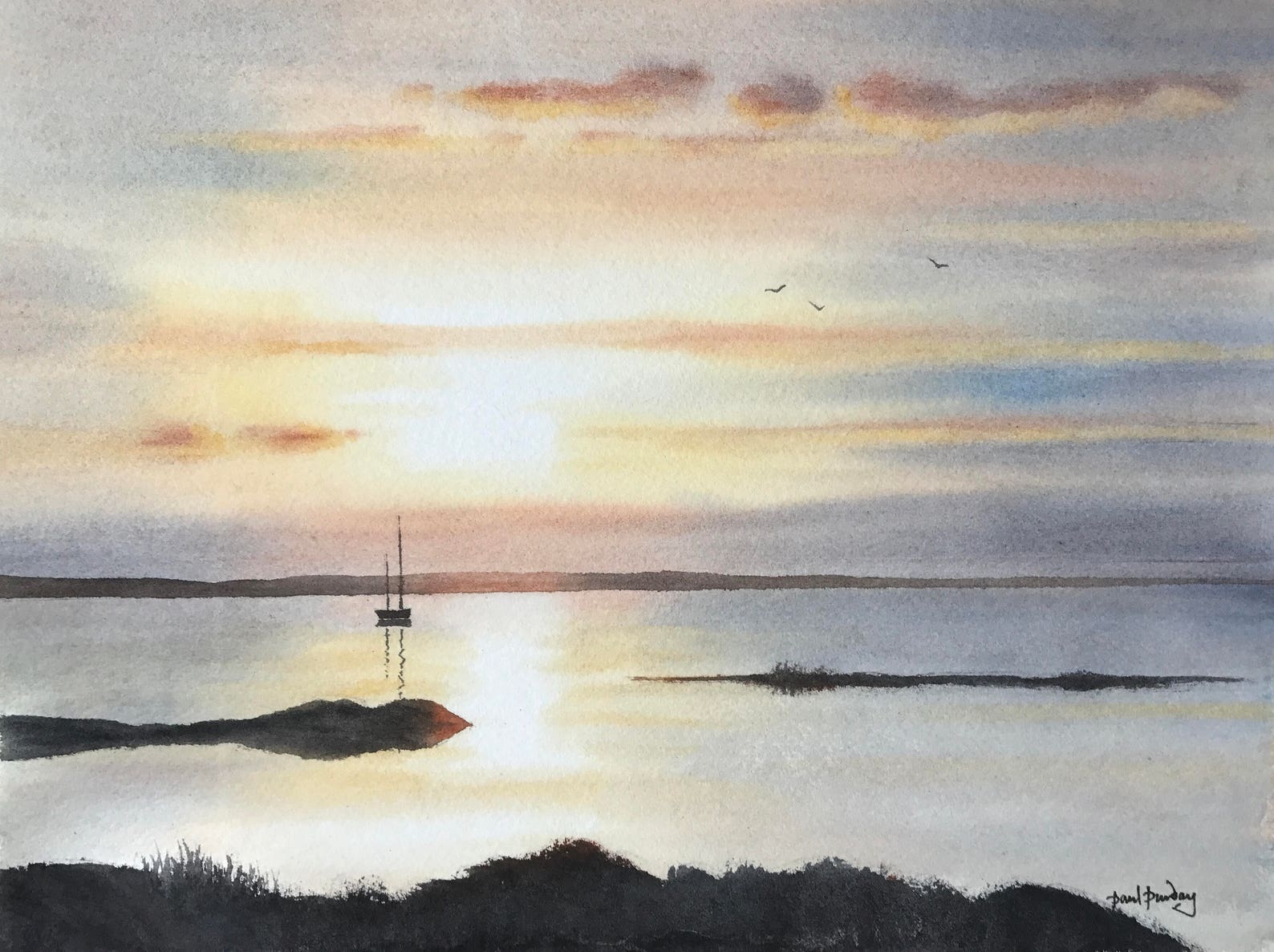 Estuary Light, Waterscapes, Water Paintings, Sunsets, Cloudscapes ...