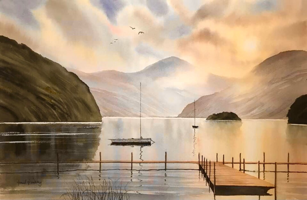 Lakeland Sunset, Lake District, Lake Paintings, Mountain Paintings ...