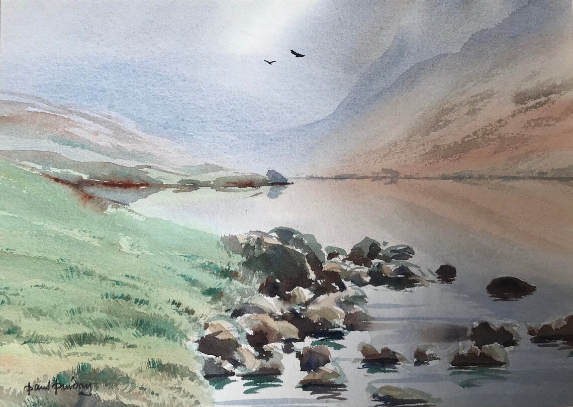 Lakeland Tarn, Lake District, Lake Paintings, Misty Mountains ...