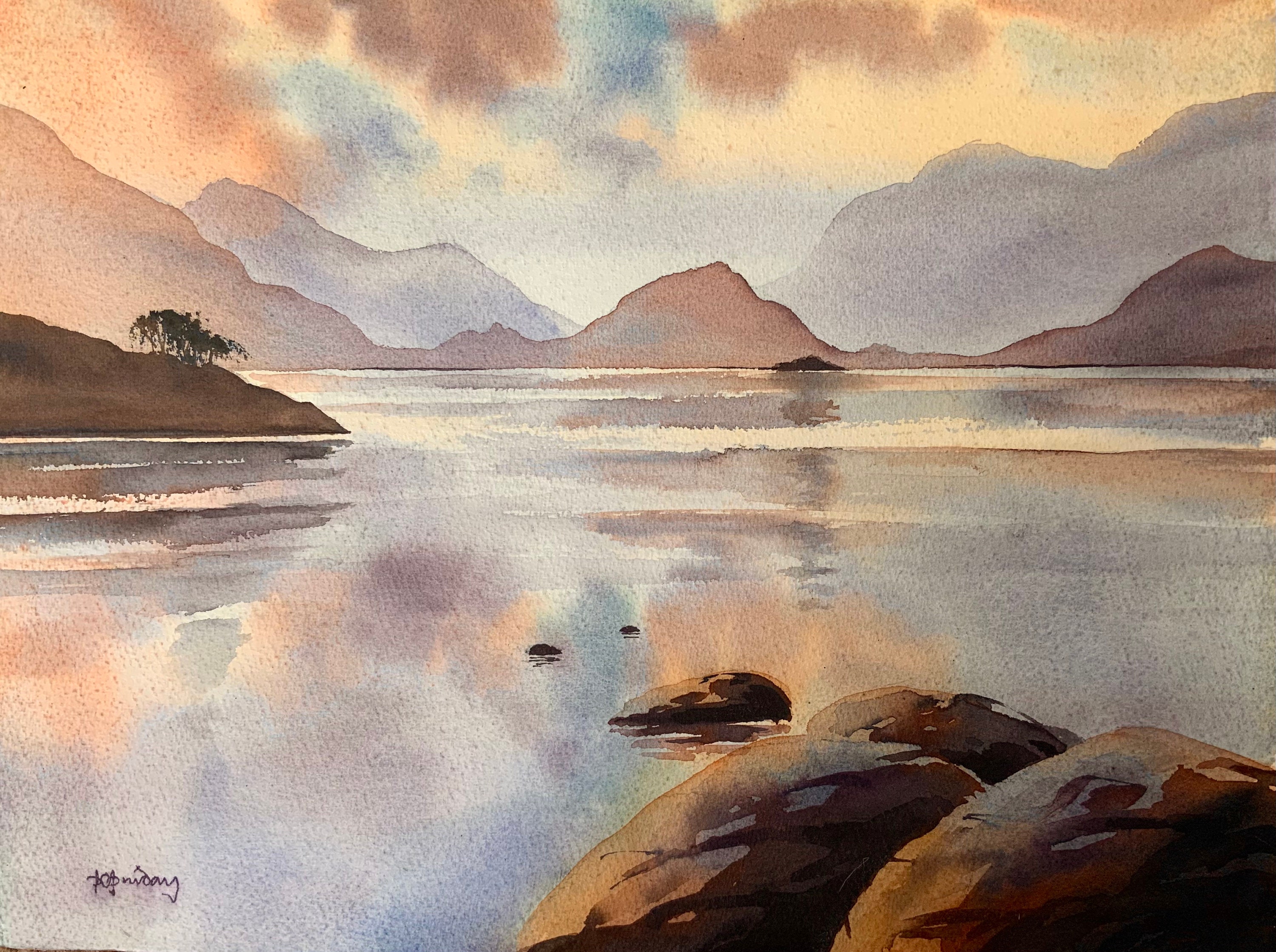 Sky Reflections, Landscape Paintings, Watercolour Painting, Landscape ...