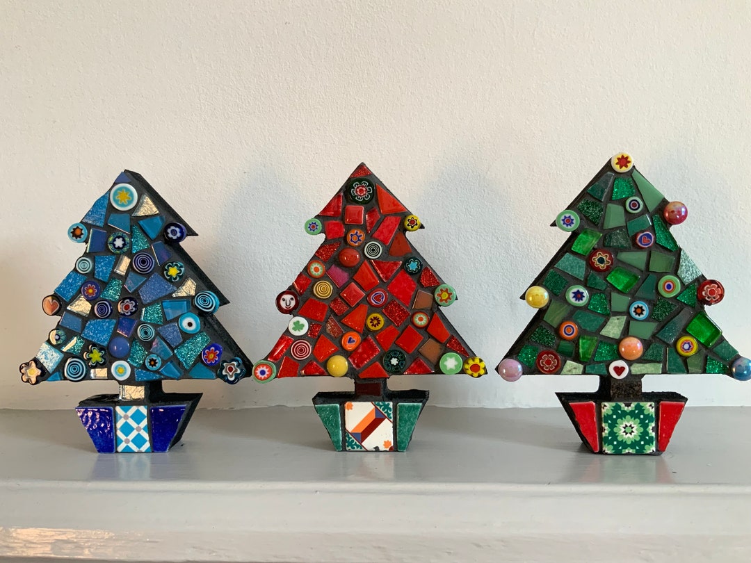 Mosaic Christmas Tree (free Standing) - Etsy