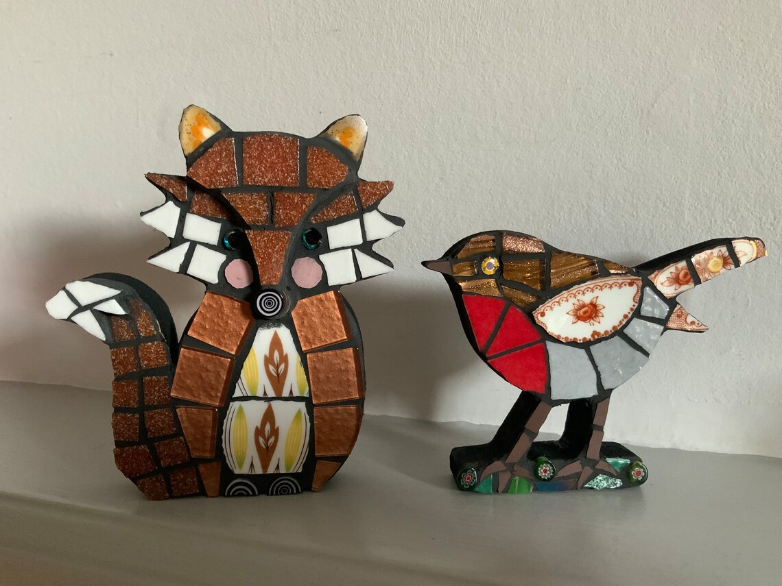 Mosaic Robin free Standing - Etsy