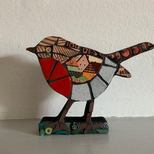 Mosaic Robin free Standing - Etsy