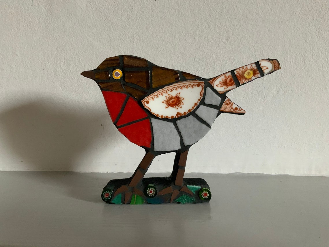 Mosaic Robin free Standing - Etsy