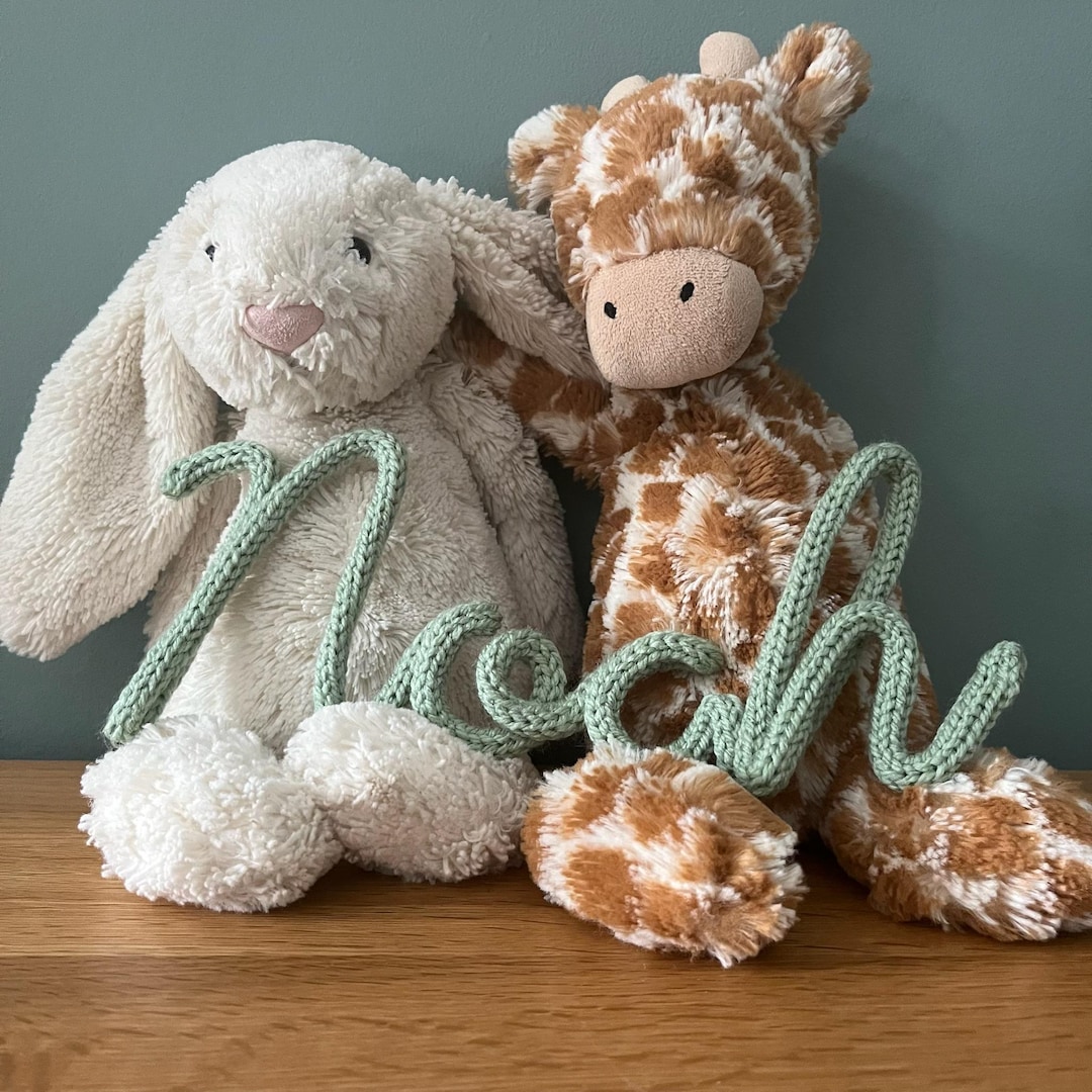 Knitted Wire Name, Crochet Wire Art, I-cord Knitted Name or Word, Wool ...