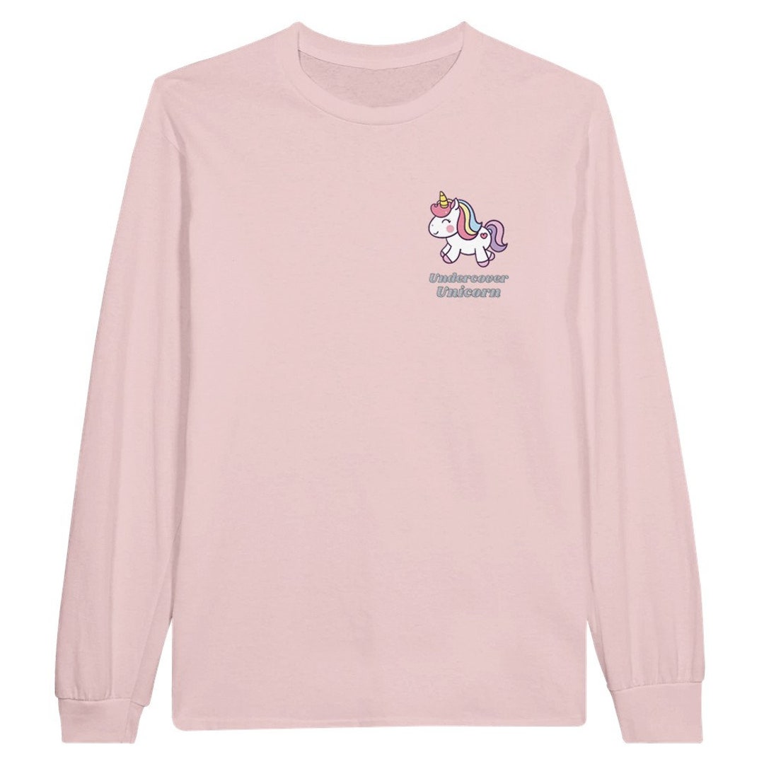 Undercover Unicorn Cute Pocket Logo Adults Long Sleeve T-shirt Unisex ...