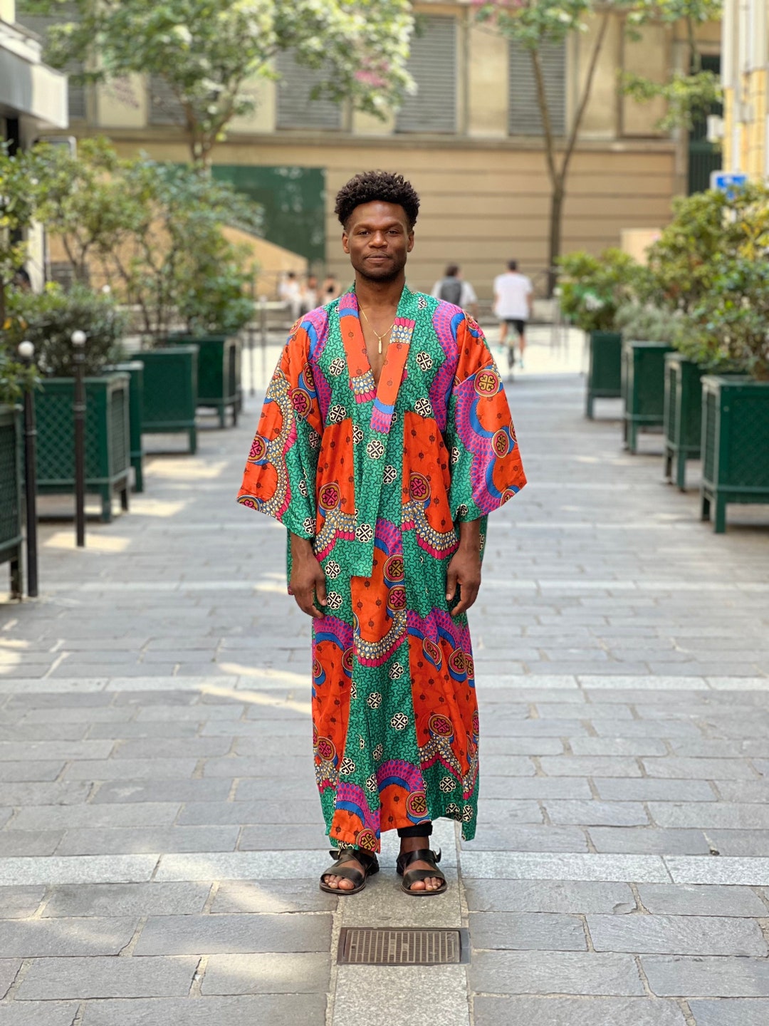 Unisex Long Kimono With WAX Motif - Etsy
