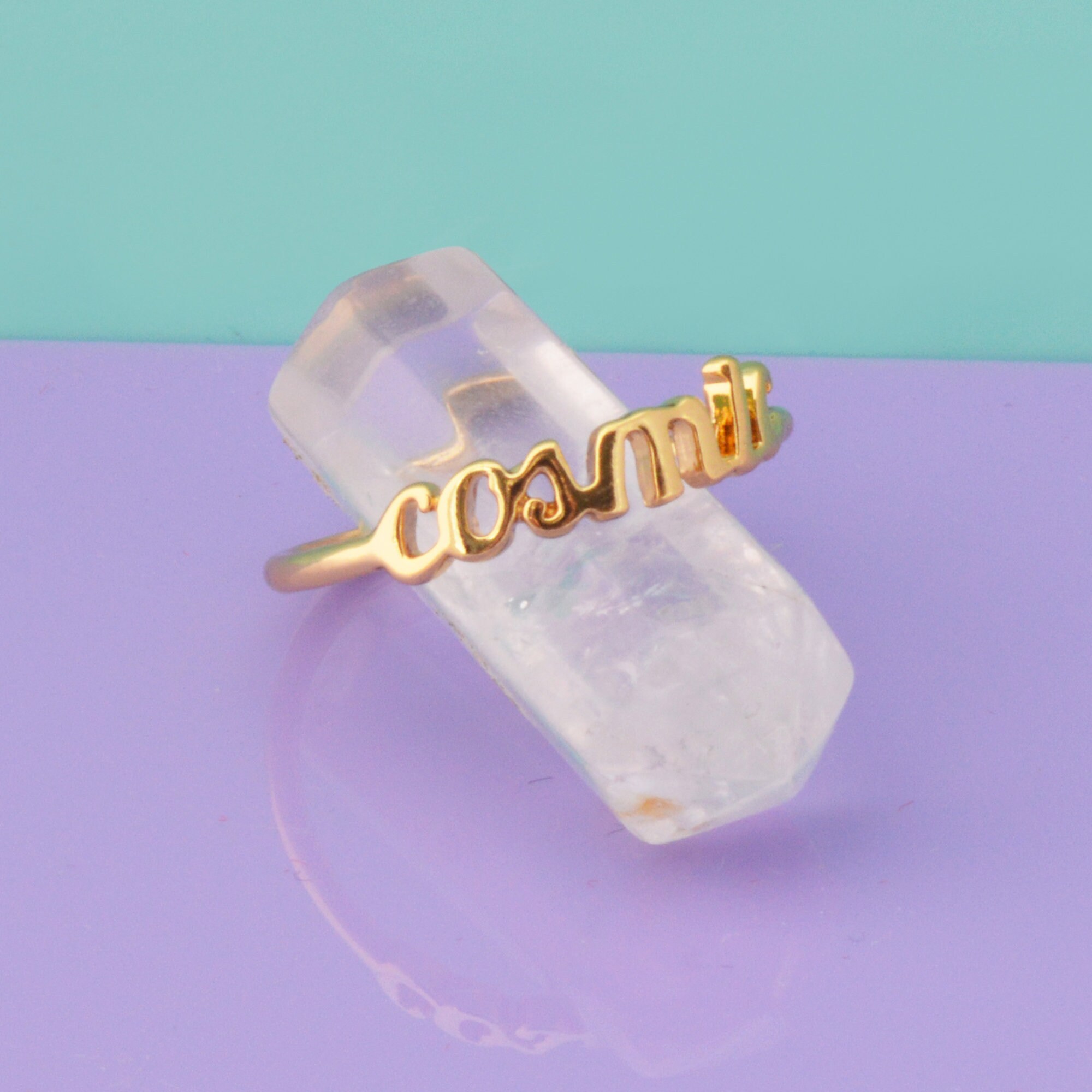 Cosmic Word Ring Gold - Etsy