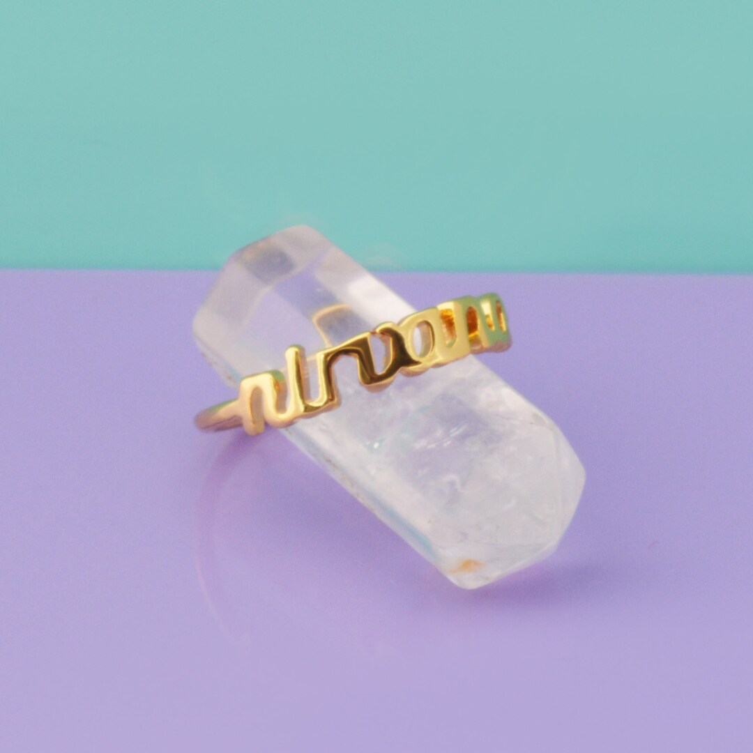 Nirvana Word Ring Gold - Etsy