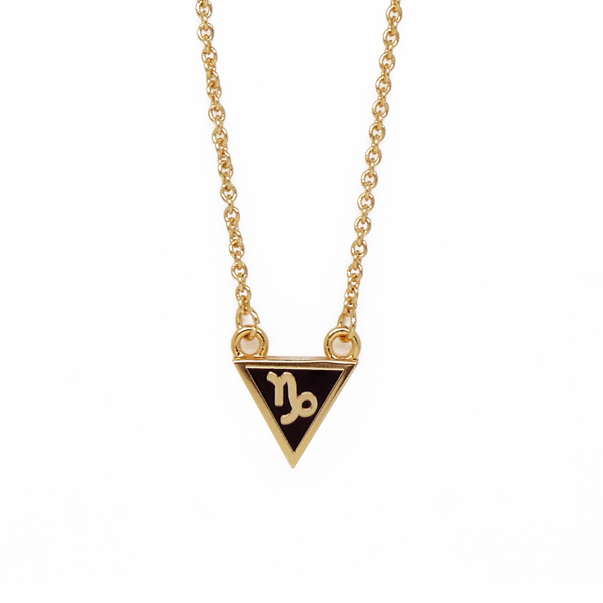 Zodiac Triangle Necklace Gold and Black - Etsy