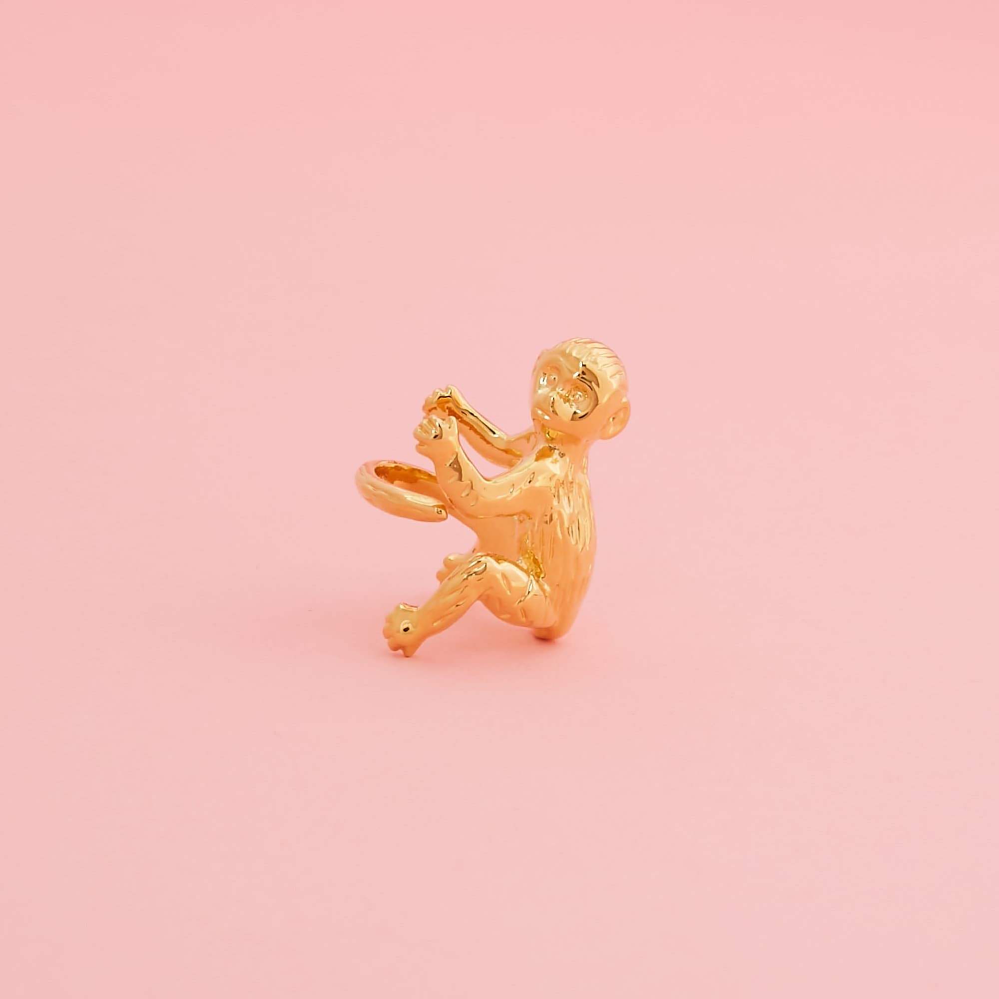 Monkey Cuddle Gold Pinky Ring - Etsy
