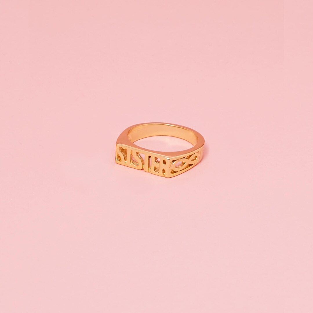 Gold Plated Sister Ring With Infinity Detail - Etsy