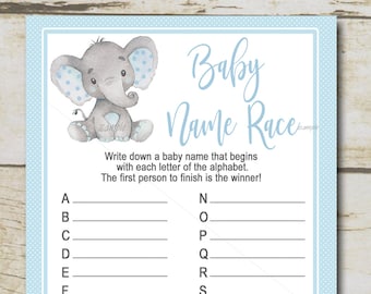 Baby Shower Game Blue Elephant Baby Shower Pass the Parcel - Etsy UK