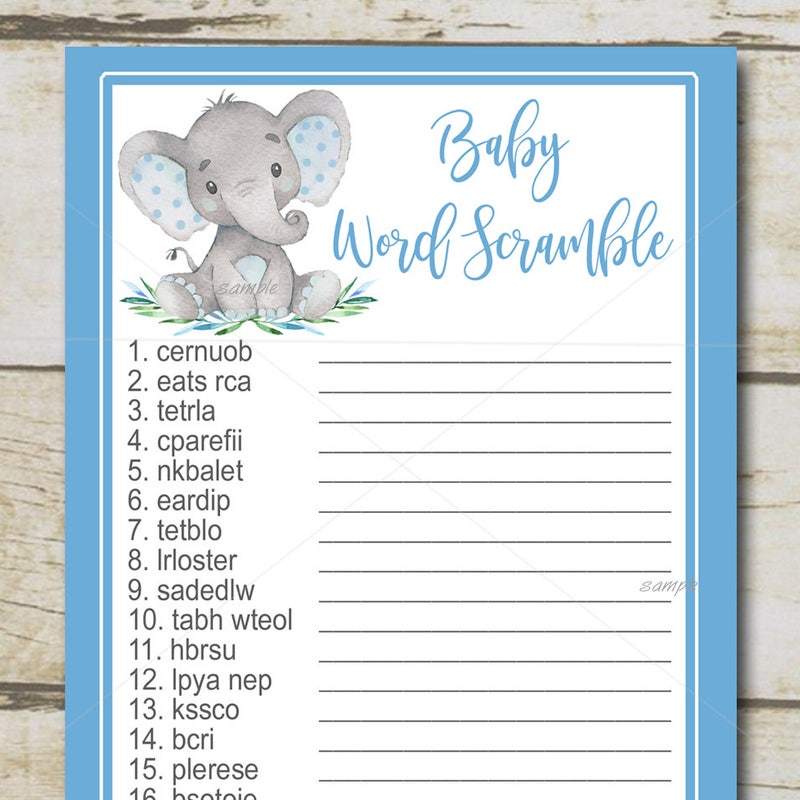 Blue Elephant Baby Shower - Etsy
