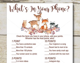 Woodland Baby Shower Game Name Race Game Woodland Animals - Etsy