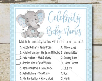 Baby Shower Game Blue Elephant Baby Shower Pass the Parcel - Etsy UK