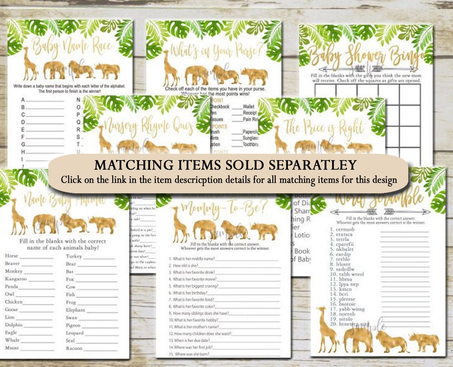 Safari Thank Cards Jungle Thank You Cards Printable Greenery | Etsy