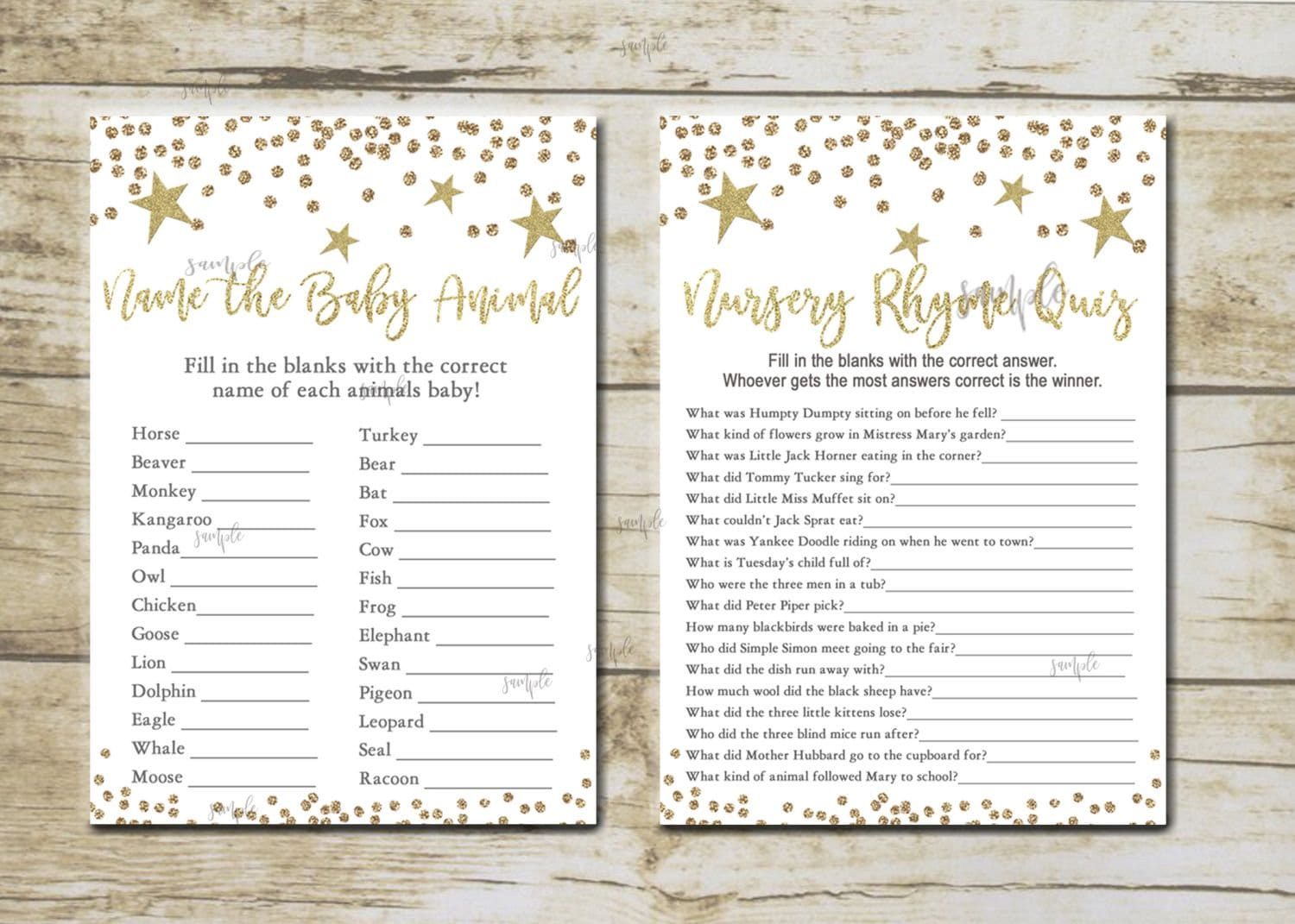 Twinkle Twinkle Baby Shower Game Package 8 Printable Games - Etsy