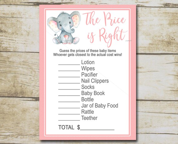 Elephant Baby Shower Games Baby Shower Elephant Games | Zazzle