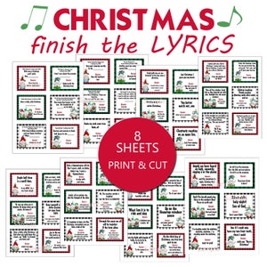 Christmas Party Finish the Lyric Game, Gnomes Funny Holiday Game ...