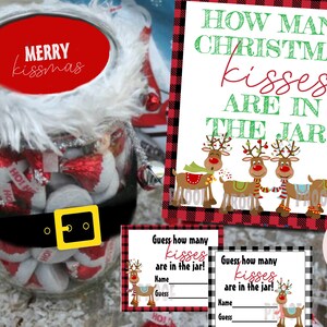 Christmas Game How Many Kisses Guessing Game, Reindeer Holiday Game ...