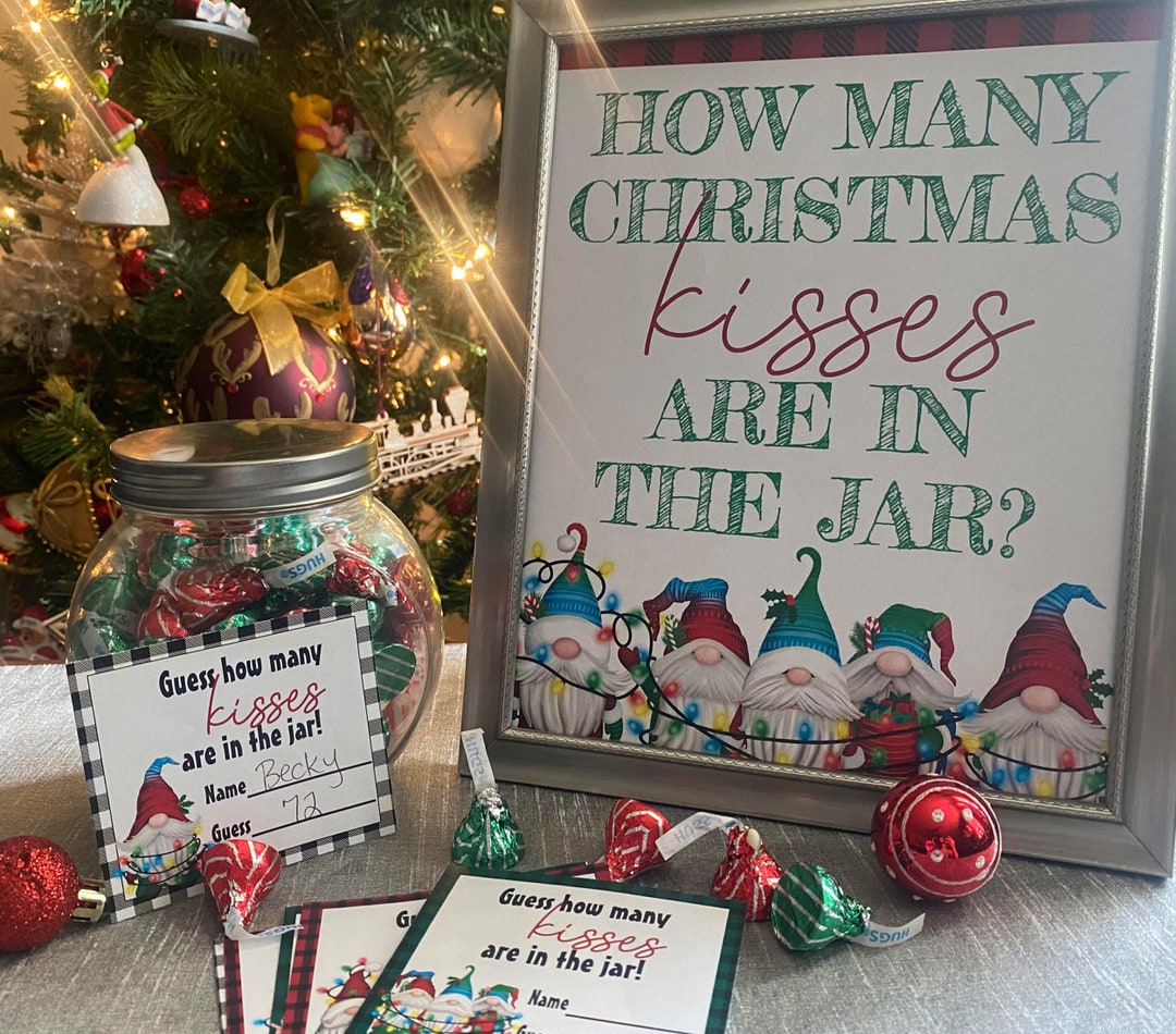 Christmas Game How Many Kisses Guessing Game, Holiday Game, Holiday ...