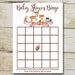 Woodland Baby Shower Bingo Game, Woodland Baby Shower Game, Bingo Cards ...