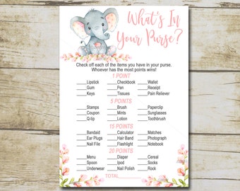 Elephant Baby Shower What's in Your Phone Gameprintable - Etsy