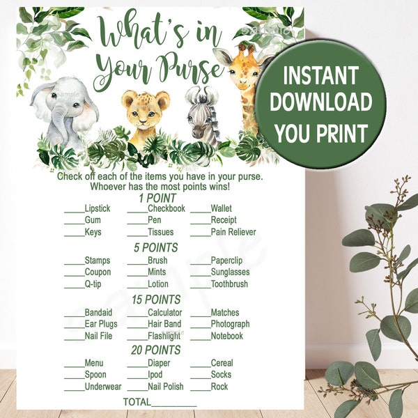 Whats in Your Purse Baby Shower Game - Etsy