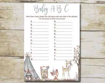 Woodland Baby Shower Game Name the Baby Animals Game - Etsy