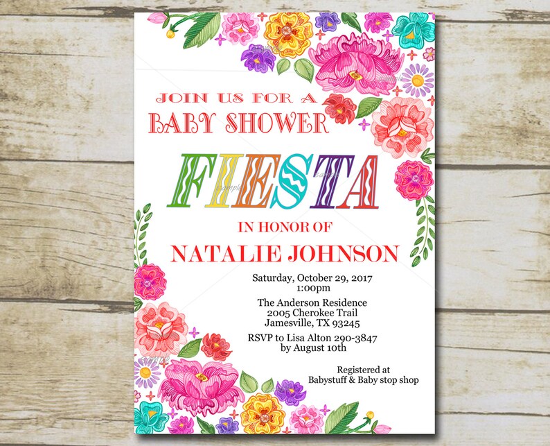 Fiesta Baby Shower Invitation Set Editable Invitation - Etsy