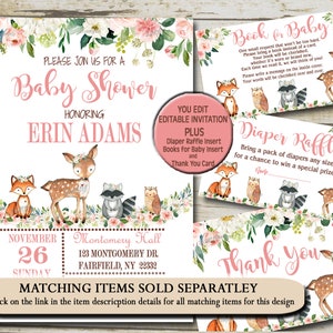 Woodland Baby Shower Bingo Game, Girl Woodland Baby Shower Game, Bingo ...