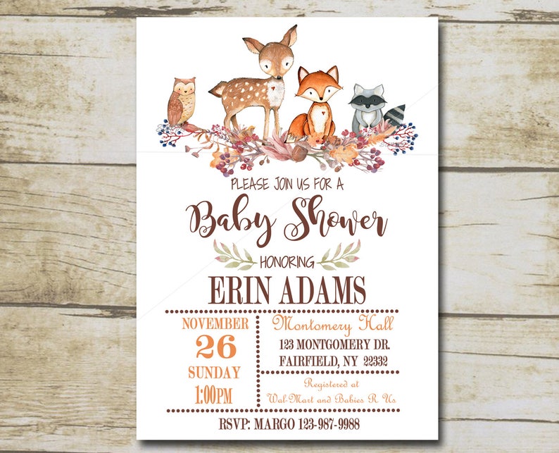 Woodland Baby Shower Invitation Kit Editable Invite Template | Etsy Woodland Baby Shower Invitation Kit Editable Invite Template | Etsy
