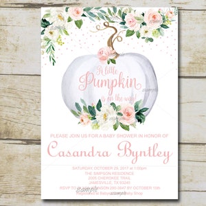 Editable Invitation, Pumpkin Baby Shower, Girl Little Pumpkin Fall ...
