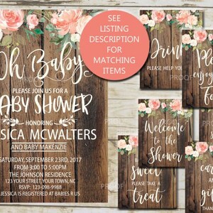 Rustic Baby Shower Signs, 6 Printable Rustic Table Signs, Vintage ...