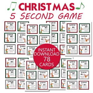 Christmas Party 5 Second Game, Reindeer Funny Holiday Game Printable ...