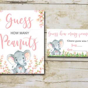 Girl Elephant Peanuts Guessing Game Printable, Guess How Many Peanuts ...